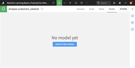 machine learning basics” create first model option not displayed in the lab — dataiku