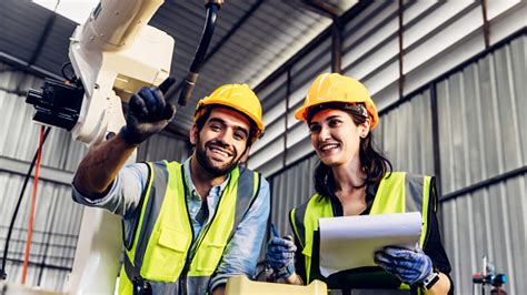 지능형 공장 산업의 엔지니어 또는 근로자 지능형 공장 산업에서 엔지니어 점검 및 제어 자동화 로봇 팔 기계 2명에 대한 스톡 사진 및 기타 이미지 Istock