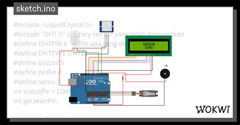 Kelompok 2 Sensor Suhu Lcd Dan Buzzer Pir Dan Servo Wokwi Esp32