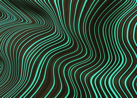 Cyan 3d Three Dimensional Abstract Wavy Lines Background Blue 3d Stereoscopic Background