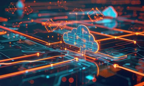 Illustrating Cloud Data Concept With Digital Storage Icons Stock