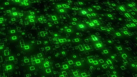 Digital Background With Green Squares Particles And Geometric Shapes Data Analysis Technology