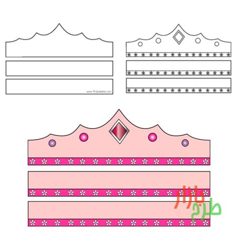 الگوی تاج جشن دخترانه و پسرانه مدل ۷۶۷۳ طرح‌بازار