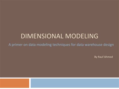 Dimensional Modeling Pptx Databases Computer Software And
