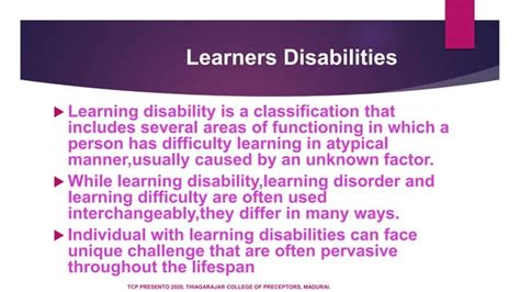 Educational Needs For Differently Abled Learners Ppt