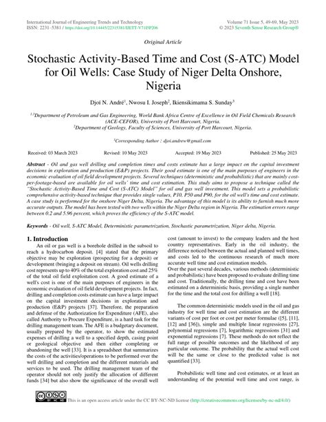pdf stochastic activity based time and cost s atc model for oil