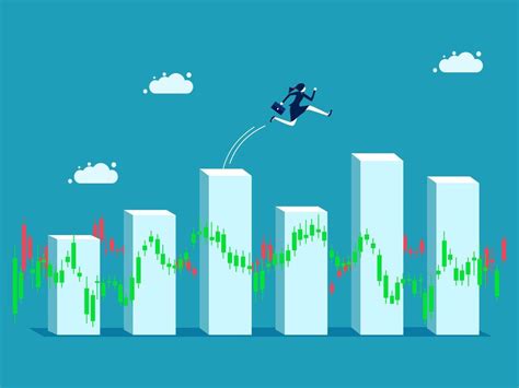 Businessman Jumping Over Bar Chart With Arrows 47528729 Vector Art At