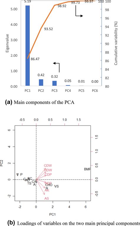 Principal Component Analysis A Scree Plot B Loadings Of Variables With Download Scientific