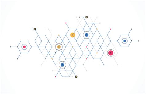 Abstract Geometric Boxes Pattern Dot Line Connection Background Modern Technology With Square