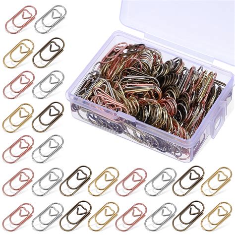 Masteelf 200 Pcs Heart Paper Clips Paperclips Binder Clips Small Paper