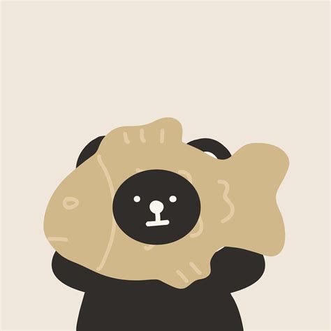 꾸곰 On Instagram “왕붕어빵 훈자서도 다 먹을 수 있지 붕어빵” 캐릭터 일러스트 곰 손그림