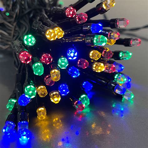 Multi Color LED Battery Operated Multi Function String Lights Black Wire