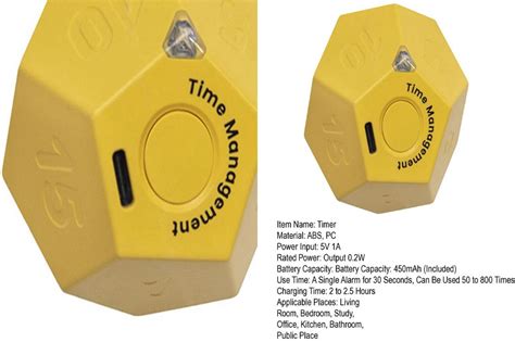 Versatile Timer For Various Activities Rechargeable Mini Timer With Dual Alarm Clock Mode And