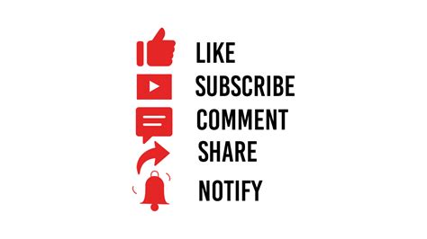 Red Subscribe Button Png Image With Like Comment Share And Notification Icon PNG