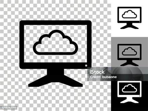 체크 보드 투명 배경에 클라우드 컴퓨팅 아이콘 모니터링 개념 기호에 대한 스톡 벡터 아트 및 기타 이미지 개념 기호 검은색 다양 Istock