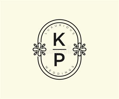 Kp Initials Letter Wedding Monogram Logos Template Hand Drawn Modern Minimalistic And Floral