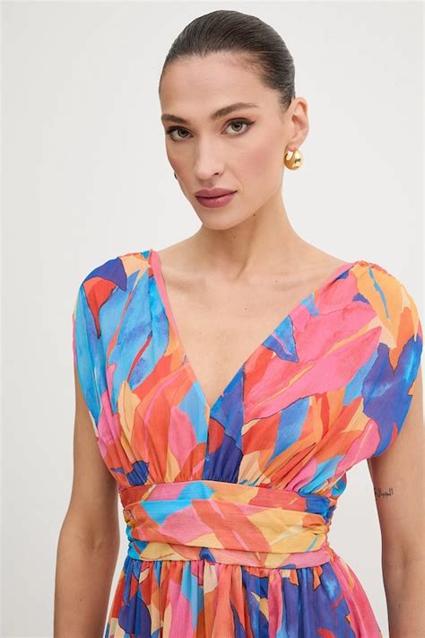 Morgan Sukienka Kolor Pomarańczowy Maxi Rozkloszowana Rupil F