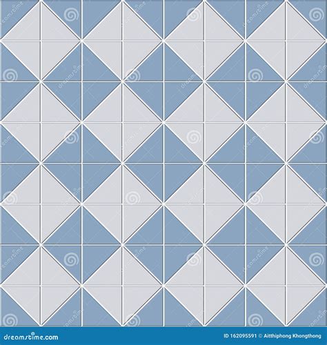 Abstract Seamless Pattern Of Blue White Ceramic Floor Tiles Square Shape Block Consisting Of