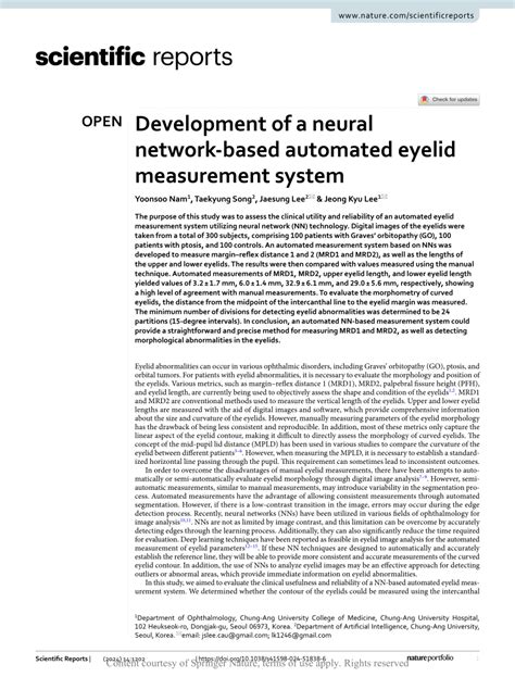 Pdf Development Of A Neural Network Based Automated Eyelid