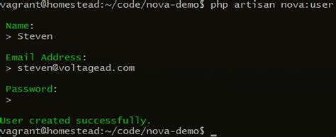 Installing Laravel Nova VOLTAGE