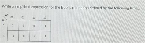 write a simplified expression for the boolean