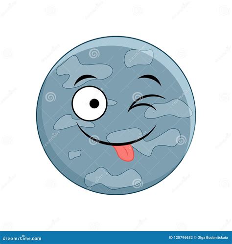 Cute Cartoon Mercury Planet Vector Illustration Isolated On Wh Stock Vector Illustration Of