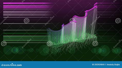 Abstract Background Wireframe Graph From Blurred Lines And Color Elements Technology Wireframe