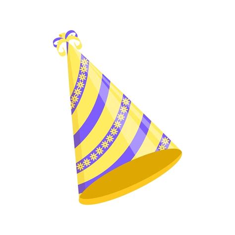 흰색 벡터 일러스트 레이 션에 고립 된 파티 모자 세트 프리미엄 벡터