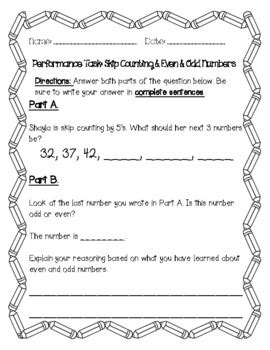 Odd Even Numbers Performance Task FREEBIE By Smith S Super Scholars