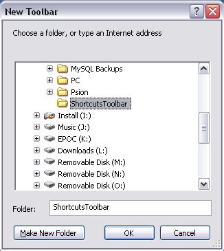 Creating A New Toolbar In Windows XP View From The Potting Shed