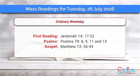 Daily Mass Readings For Tuesday 28 July 2026 Catholic Gallery