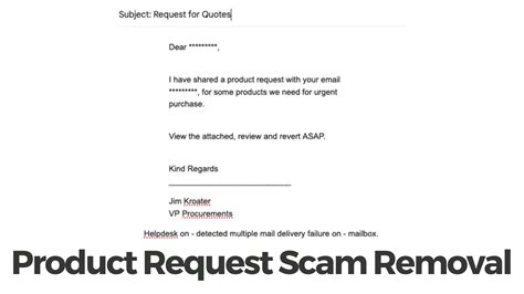 Product Request Email Scam Virus