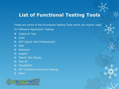 PPT Functional Testing Types And Tools W3Softech PowerPoint
