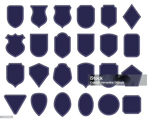 Bentuk Lencana Templat Patch Latar Belakang Lencana Lambang Yang Berbeda Dan Kumpulan Vektor