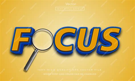 Premium Vector Focus Text Effect Editable 3d Style