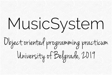 GitHub Zivkovicmilos MusicSystem A CLI Program For Manipulating Compositions From