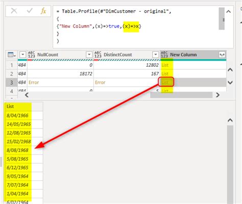 Get The Error Count With The Profiling Data Of Power Bi Data Table
