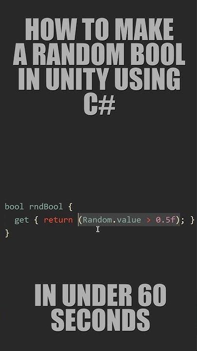 How To Make A Random Bool In Unity Youtube