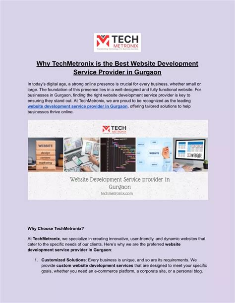 Ppt Techmetronix Website Development Service Provider In Gurgaon Powerpoint Presentation Id