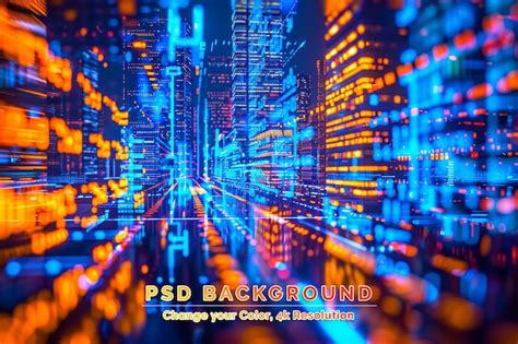 Premium Psd Interplay Of Three Dimensional Technology Grids And Lights On The Subject Of