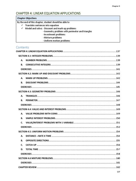 Chapter 4 Linear Equation Application Pdf Interest Length