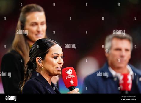 Sports Pundit Jules Breach Ahead Of The Uefa Euro 2024 Qualifying Match At Wembley Stadium