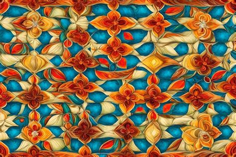 Premium Photo Seamless Tileable Floral Pattern In Stainedglass Window Style