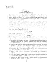 Economics 702 Ps1 19 Pdf Economics 702 Macroeconomics Noah Williams Problem Set 1 Due In Class
