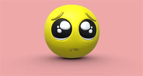 Pleading Smiley Face Pleading Emoji Head