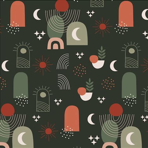 Free Vector Boho Geometric Pattern Design