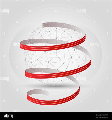 Ball Created From Messy Connected Dots And Ribbon Stock Vector Image And Art Alamy
