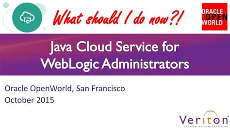 What Should I Do Now Jcs For Weblogic Admins Pdf