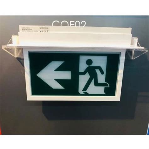 PVC Rectangular LED Exit Signage Board For Used To Show Direction Board Thickness 10 Mm At