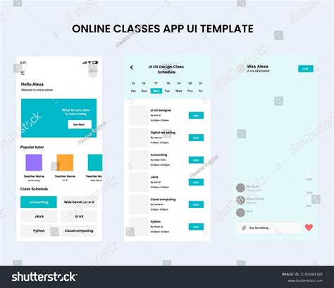 Online Learning App Mobile Ui Design Stock Vector Royalty Free Shutterstock
